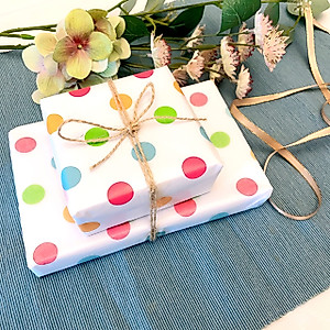ZZJ 150 Spring Wax Paper Sheets Deli Wraps Tray&Basket Liner Deli Paper Polka Dot Printed Wax Paper Baking Paper Parchment Paper Greaseproof for Food 25 * 22cm (Colorful)