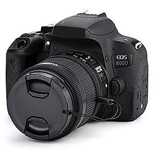 58mm Front Lens Cap Cover with Keeper for Canon EF-S 18-55mm Kit Lens on Canon EOS Rebel T7 T6 T5 T100 4000D 2000D SL3 SL2 SL1 T8i T7i T6s T6i T5i T4i T3i T2i T1i & More Lens with 58mm Filter Thread