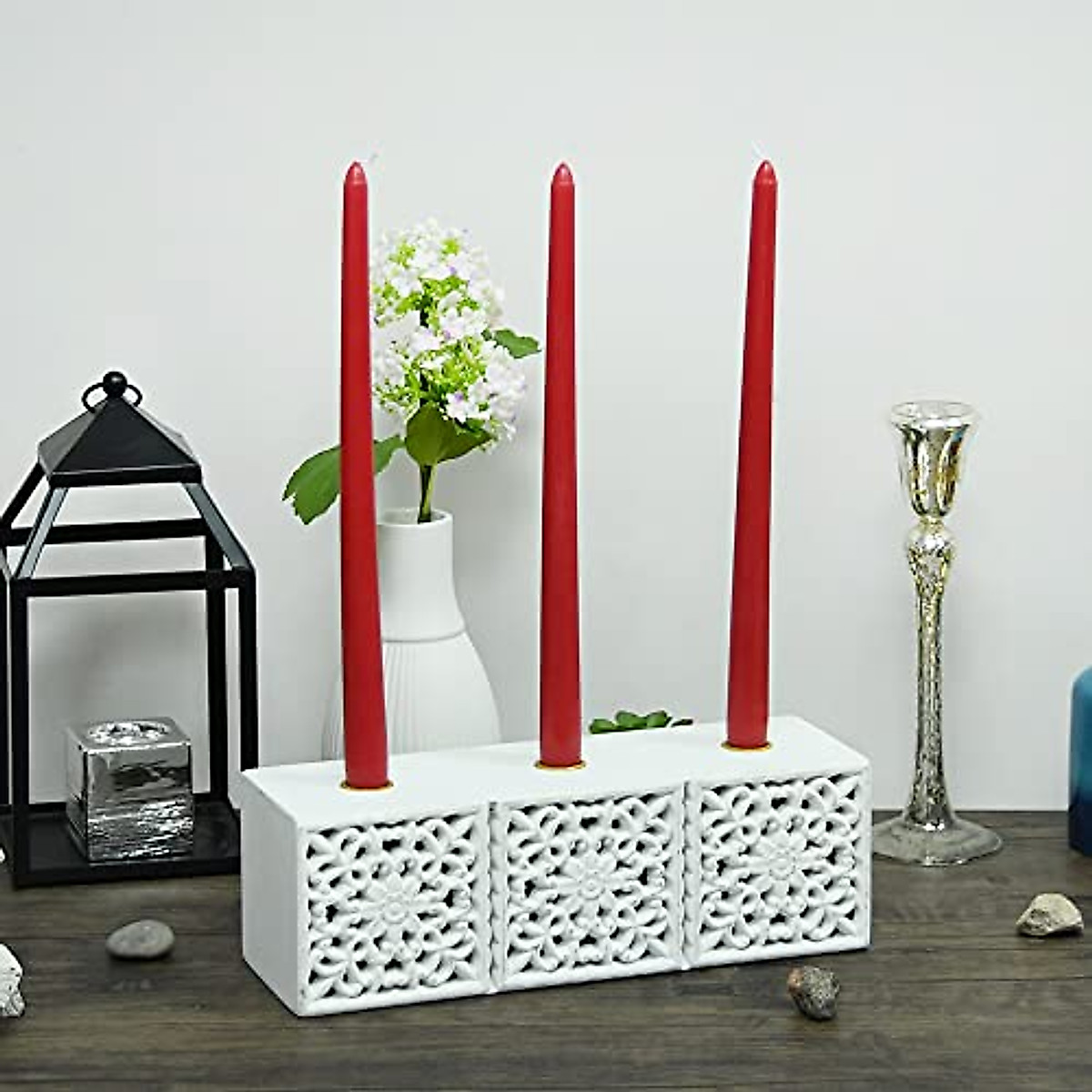 Zest Candle 12-Piece Taper Candles, 12-Inch, Red