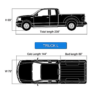 KouKou Truck Cover Waterproof All Weather, 6 Layers Full Pickup Outdoor Cover Length up to 232 inches,Universal Fit Toyota Tacoma, Chevy Silverado, GMC Sierra, Dodge Dakota etc.