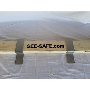 SEE-SAFE Drop Open Bar Security Barn Door Lock Brackets Fits 2x4 Boards 3" Wide 1 Pair Stopper Jammer Barricade