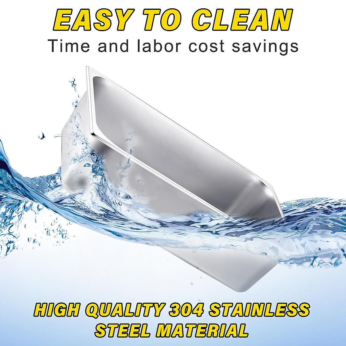 Tioncy 3 Pack Steam Table Pan Full Size with Lid 4'' 6'' Deep Stainless Steel Hotel Pan 20.8'' L x 12.8'' W Metal Food Container Thick Catering Pans Commercial Food Pans for Party Restaurant Kitchen