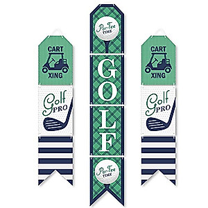 Big Dot of Happiness Par-Tee Time - Golf - Hanging Vertical Paper Door Banners - Birthday or Retirement Party Wall Decoration Kit - Indoor Door Decor