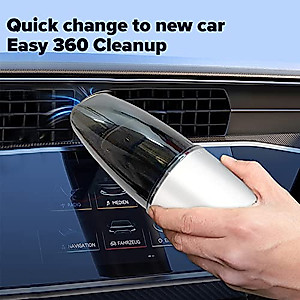 DQR HGV Handheld Mini Car Vacuum Cleaner Absorbing Pressure 150W 15000pa Rechargable in-car HEPA Filtration Car Vacuum (White)