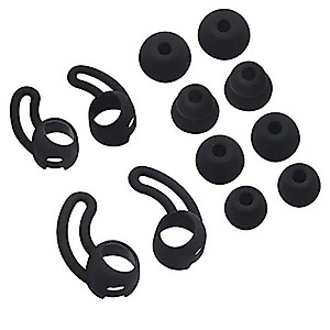 Zotech Replacement Earpads Eartips Earbuds Ear Hooks for Beats Flex Urbeats BeatsX Beats Tour. Soft Wing Tips 2 Size 2 Pairs & Ear Tips 4 Size 4 Pairs (Black)