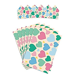 CENTRAL 23 Happy Birthday Wrapping Paper - 6 Sheets Heart Gift Wrap For Girls - Giftwrap For Anniversary Valentines - For Men And Women - Pink Green - Comes With Fun Stickers
