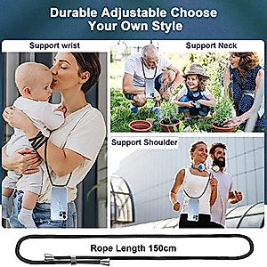 Vauki Crossbody Case for iPhone 13 Pro Max Clear Silicone Phone Case for iPhone 13Pro Max 6.7" with Lanyard Neck Cord Strap, Soft TPU Shockproof Protective Transparent Cover Case - Black Necklace