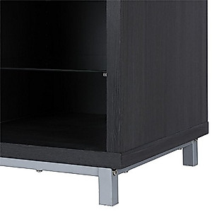 Ameriwood Home Lumina Fireplace Stand for TVs, up to 70", Black Oak