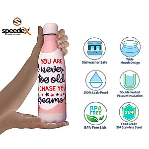 Speedex Vacuum Insulate Hot & Cold Water Bottle School/Gym/Home/Office/Boys/Girls/Kids with Leakproof Sipper CapAnd BPA Free(Pink 500ML)