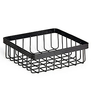 G.E.T. WB-662-MG Square Metal Storage Wire Basket for Pantry, Produce and More, 6" x 6" x 2"