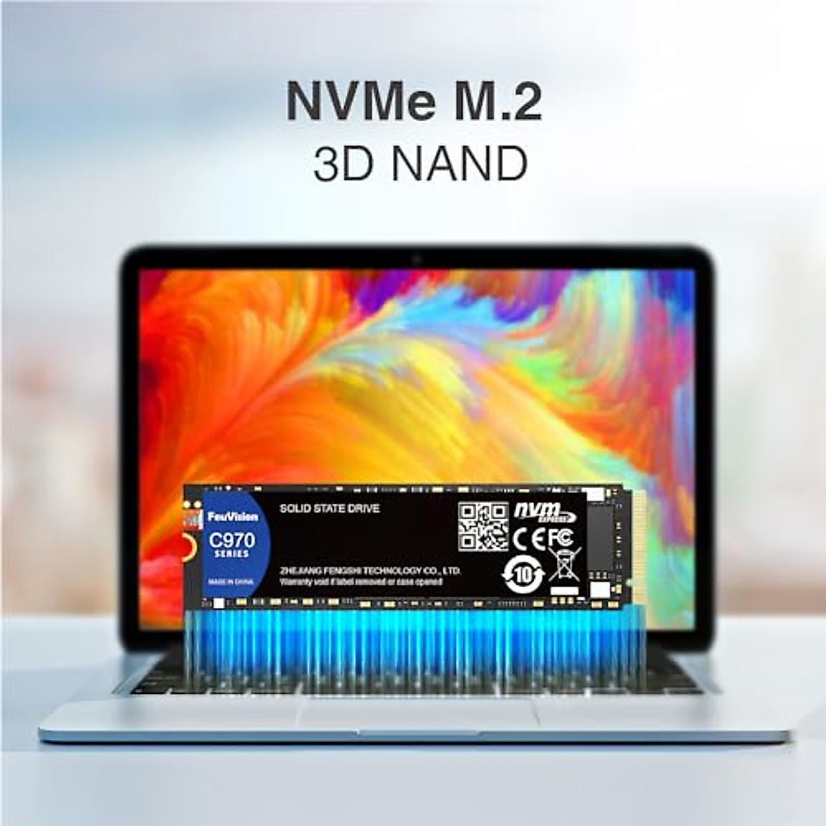 FeuVision SSD 1TB PCIe 4.0 Gen 4, NVMe M.2 Internal Solid State Drive, 3D NAND, Read Speed up to 5000 MB/s, High-end Consumer Level | Storage for PC, Laptops, Gaming and More