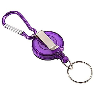 Alomejor 3Pcs Reel Key Chain Fly Fishing Retractable Reel Chain Key Holder Split Ring Steel Cord Reel()