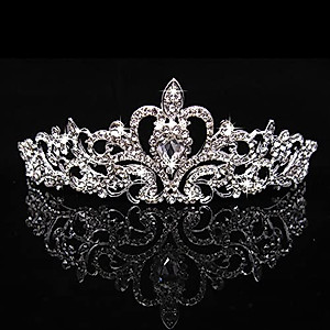 Halloween Silver Crowns for Women Rhinestone Weddings Birthdays Parties Quinceanera Girls' Princess Queen and Bride Crystal Tiara with Combs