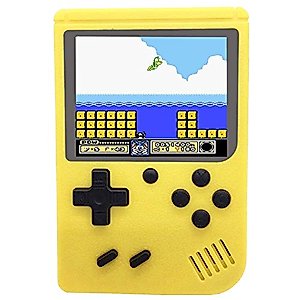RFiotasy Handheld Game Console with 400 Classical FC Game Console Support for Connecting TV Gift Birthday for Kids and Adult(ZJ-Yellow)