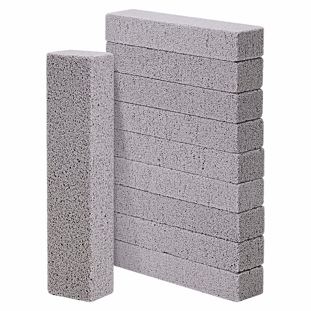 HongWay 10 Pack Pumice Stone for Cleaning, Pumice Stone for Toilet Cleaning Bowl Stick, Heavy Duty Strong Pumice Cleaning Bar for Bathtubs, Kitchen Sink, Grill, Household (5.9 x 1.4 x 0.9 Inches)