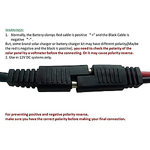 Sunway Solar Panel Connectors,Extension Cable Connect 3 Solar Panels to 12V Battery with Two SAE Polarity Reverse Adapters for 12Volt Solar Charger,Solar Maintainer and Solar Charging Kits