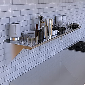 KPS Heavy Duty Stainless Steel Wall Mount Shelf 18 x 48 - NSF