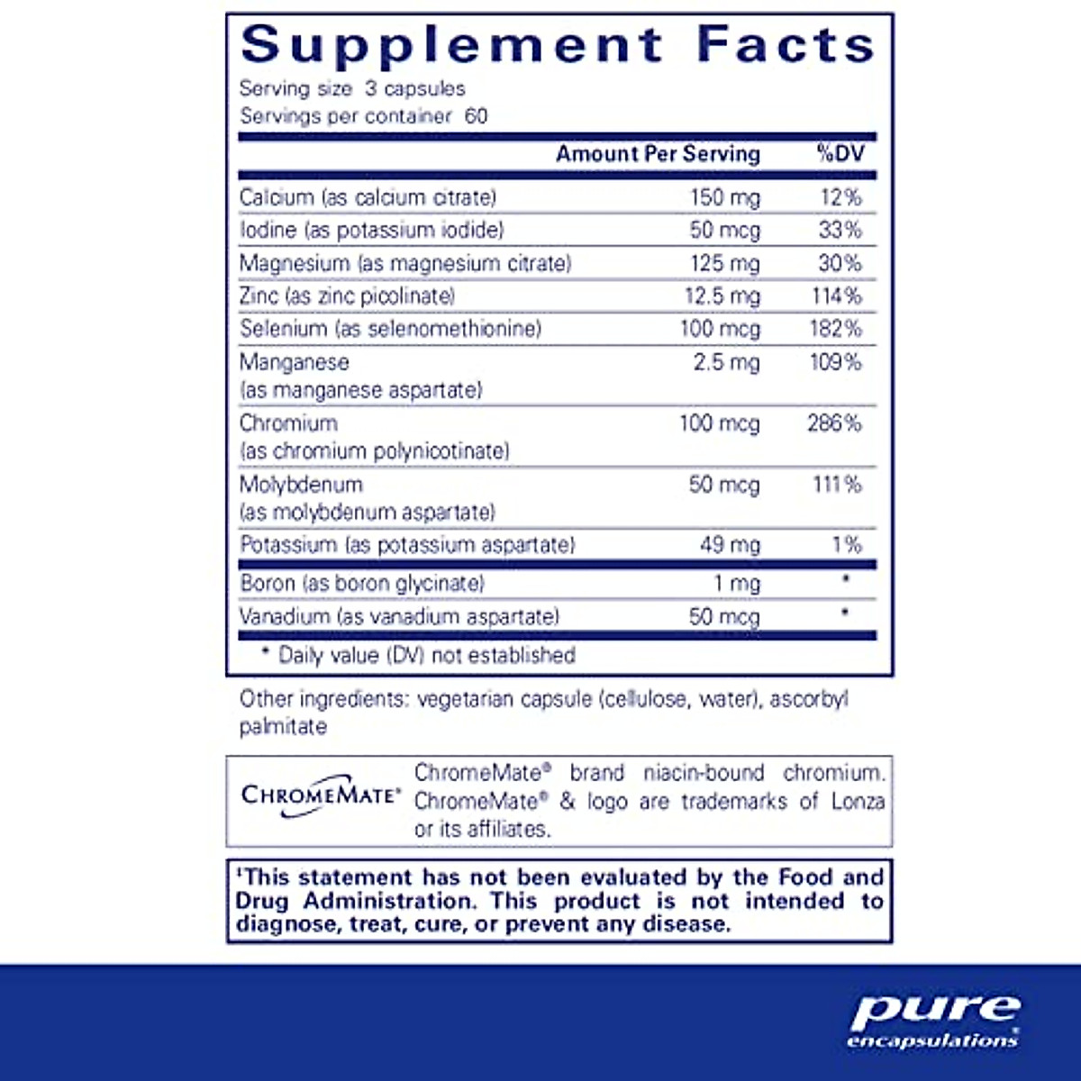 Pure Encapsulations Mineral 650 Without Copper & Iron | Hypoallergenic Combination of Balanced Chelated|Minerals | 180 Capsules