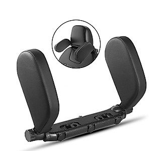 ALL4MARIE Car Seat Headrest Support - 360 Degree Adjustable, Memory Foam Car Headrest with Head, Neck, Shoulder Support for Kids and Adults, (Black)