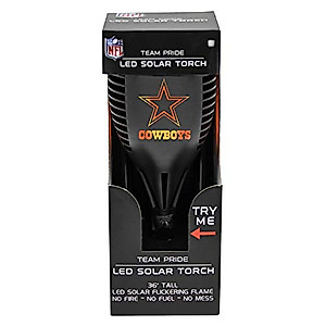 Sporticulture Dallas Cowboys 36 Inch Tall LED Torch Light-Emulates Flickering Flames-Auto On & Off Outdoor Waterproof Landscape Lighting Decoration-Security Light for Any Patio, Yard & Walkway