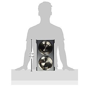 PetFusion Elevated Dog Bowls, Cat Bowls -- Premium Anodized Aluminum Feeder (Short 4"). Us Food Grade Stainless Steel Raised Bowls,Metallic Gray