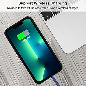 Wlxee iPhone 13 Pro Max Case, Wave Pattern Mobile Phone Case with Camera Protector, Soft Silicone Bumper for Female Girls - Black White