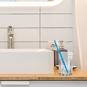 FKYzixeh Blue Handle Toothbrushes Individually Wrapped, Disposable Toothbrush Bulk for Hotel, Airb&b and Homeless Care (50 Pack)