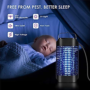 Electric Bug Zapper 18W for Indoor Effective 4200V Mosquito Zapper Killer Waterproof Mosquito Trap & Insect Fly Zapper (Black)