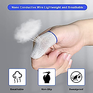 10 Piece Mobile Phone Gaming Finger Sleeves Finger Gloves Thumb Anti-Sweat Breathable Cool Finger Covers Glass Fiber for Mobile Game Touchscreen Finger for Phone Game PUBG