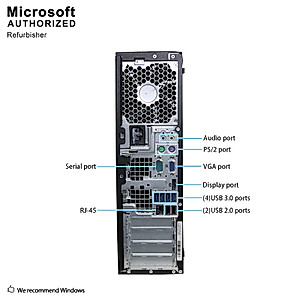 HP Compaq 6300 Pro Desktop PC - Intel Core i3-3220 3.3GHz 8GB 250GB DVD Windows 10 Pro (Renewed)