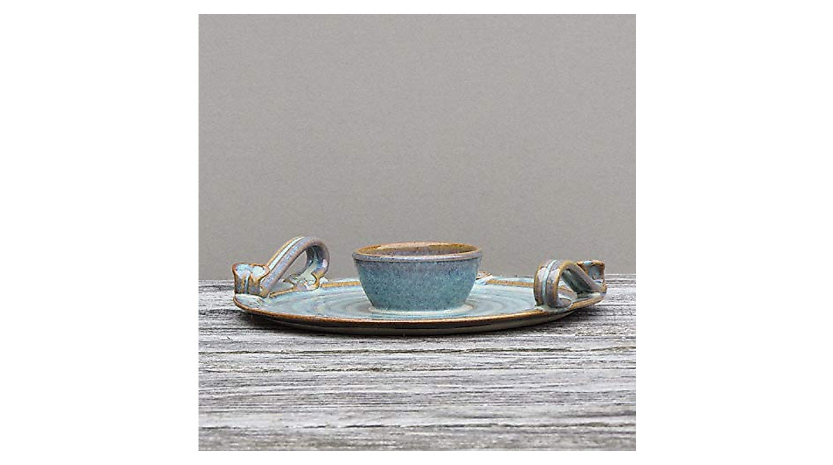 Castle Arch Pottery Handmade Platter with Dip Bowl
