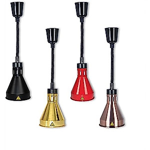 175 mm Hanging Food Warmer Lamp, Food Heat Lamp, Keep Food Warmer, Buffet Server Grill Lightweight Food Insulation Lamp for Hotel Restaurant Bar Kitchen (Color : Black)