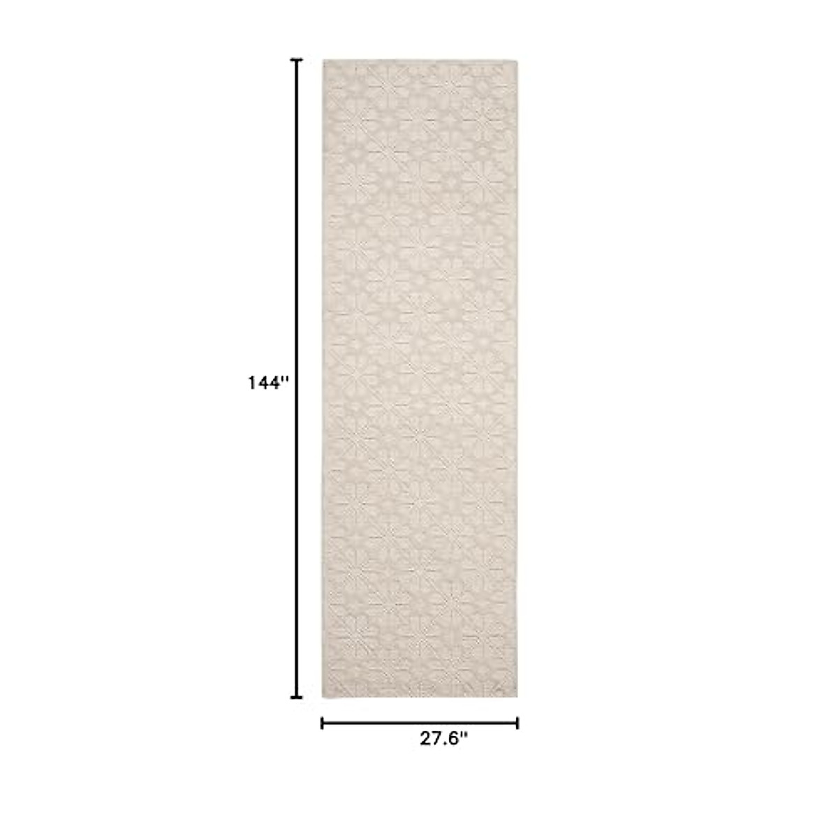 SAFAVIEH Vermont Collection Runner Rug - 2'3" x 12', Ivory, Handmade Wool, Ideal for High Traffic Areas in Living Room, Bedroom (VRM303A)