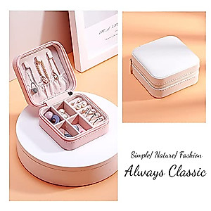 Disc Us Custom Leather Jewelry Box, Personalized Jewelry Travel Case, Customized Jewelry Organizer Box with Name and Birth Flower Month, Mom Birthday Gifts for Women (Birth Flower-2)