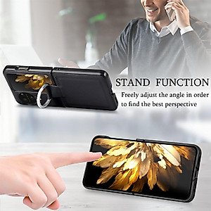 CCSmall Oppo Find N3 Flip Slim PU Leather Protective Cover Case with Ring, Black