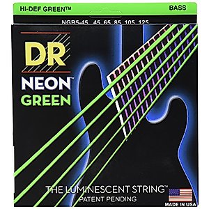 DR Strings HI-DEF NEON Bass Guitar Strings (NGB5-45),Black