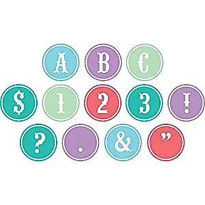 Teacher Created Resources Shabby Chic Circle Letters (77171), 3.5 Inches