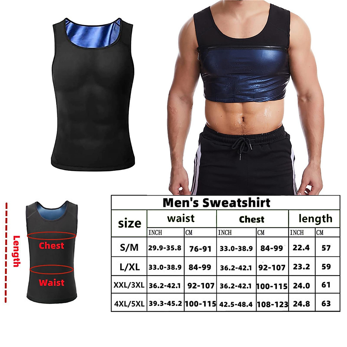 Unloshe CGTFY Gynecomastia Compress Tank Top, Compression Tank Top Men, Men Slimming Body Shaper Vest (L/XL,Black)