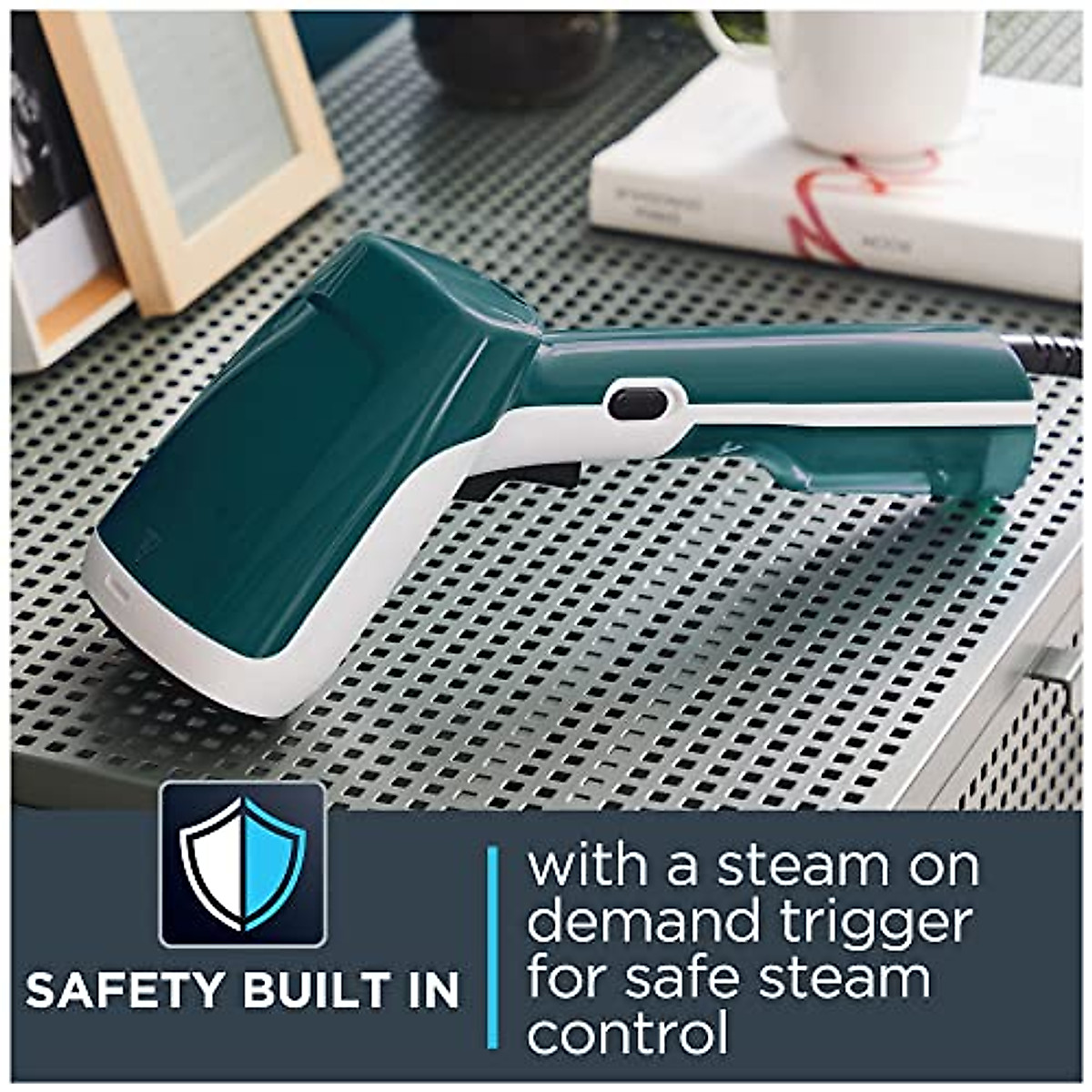 Rowenta X-Cel Handheld Steamer for Clothes 15 Second Heatup, 2.4 Ounce Capacity 1150 Watts Portable, Ironing, Fabric Steamer, Garment Steamer, Vacation Essentials, Travel Must Have DR6131,Green