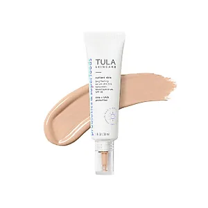 TULA Skin Care Radiant Skin Brightening Serum Skin Tint SPF-Facial Sunscreen Provides Broad Spectrum SPF 30 Protection, Tinted, Serum-Light Formula Brightens and Evens Skin-Shade 05, 1.0 fl oz.