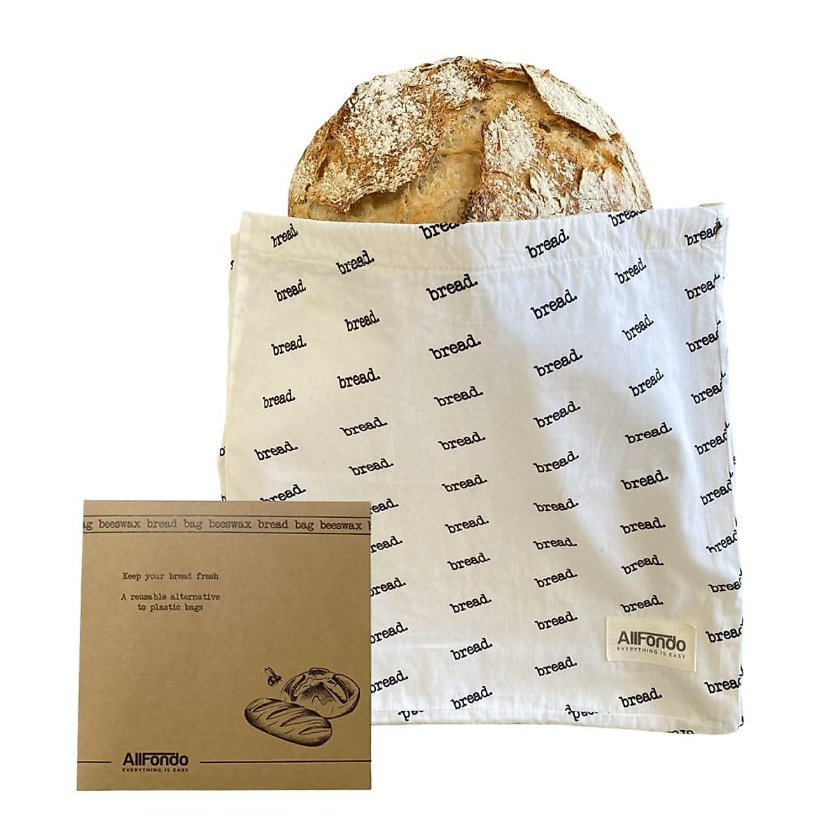 Beeswax Bags for Bread | XL Cotton Bread Bags for Sourdough | Reusable Sourdough Bread Bag | Beeswax Bread Bags for Sourdough | Beeswax Bread Bag | Storage Sourdough Accessories