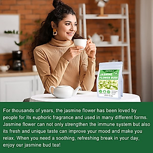 Jarteela - Jasmine Flowers Dried - 3.53oz/100g - Edible Dried Jasmine Flowers - Non-GMO - Caffeine-free - Blends Well With Tea