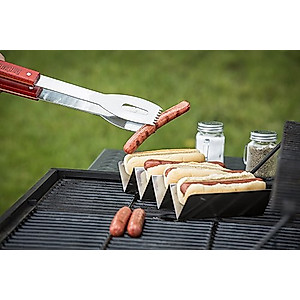 TableCraft BBQ Stainless Steel Hot Dog Prep Tray, Silver, Medium