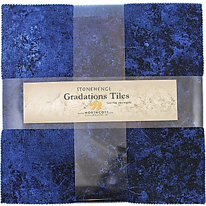 Stonehenge Gradations Brights Indigo Stone Tiles 42 10-inch Squares Layer Cake Northcott