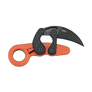CRKT Provoke Orange Kinematic EDC Folding Pocket Knife: Morphing Karambit, Black Stonewash Stainless Steel Blade, Grivory Handle with Integrated Safety Lock, Low Profile Pocket Clip 4041O