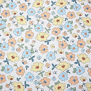 Hanjunzhao 10pcs Fat Quarters Fabric Bundles, Quilting Sewing Precut Cotton Fabric, 18 x 22 inches, Floral Print