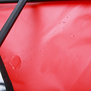 Folding Wagon, Garden Cart Heavy Duty Collapsible Folding All Terrain Utility Beach Garden Shopping, Utility Cart Collapsible (Red)