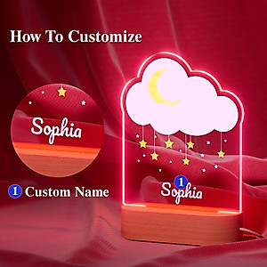 Bemaystar Personalized Gifts for Kids - Star Acrylic 3D Lamp,Personalized Night Light,Customize Name,Lamp Decoration Gift for Daughter Son,Children's Bedroom Decorative Gifts for Boys and Girls