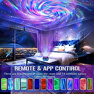 KisMee Galaxy Projector Ceiling Decor Star Light Projector Psychedelic Swirling Bedroom Decor for Teen Girls,Smart Skylight with Bluetooth Music Speaker, APP Control