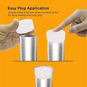 Prescott Plastics Made in USA 1/2" 0.5" Inch Round Vinyl Plug Insert (20 Pack), White Rubber End Cap for FDA Food Grade, Fence, Glide Insert for Pipe Post and Furniture